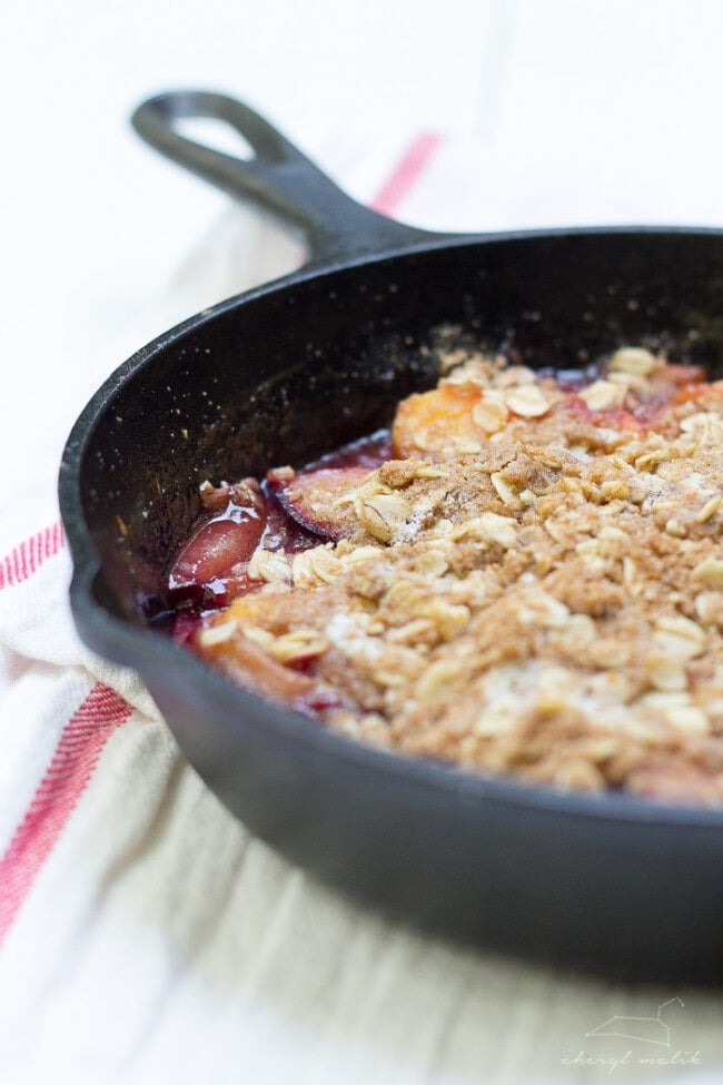 Stone Fruit Skillet Crumble for Two (Vegan, Gluten Free, Refined Sugar ...