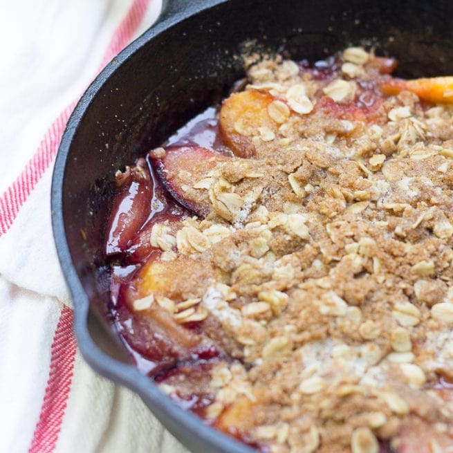 Stone Fruit Skillet Crumble for Two (Vegan, Gluten Free, Refined Sugar ...