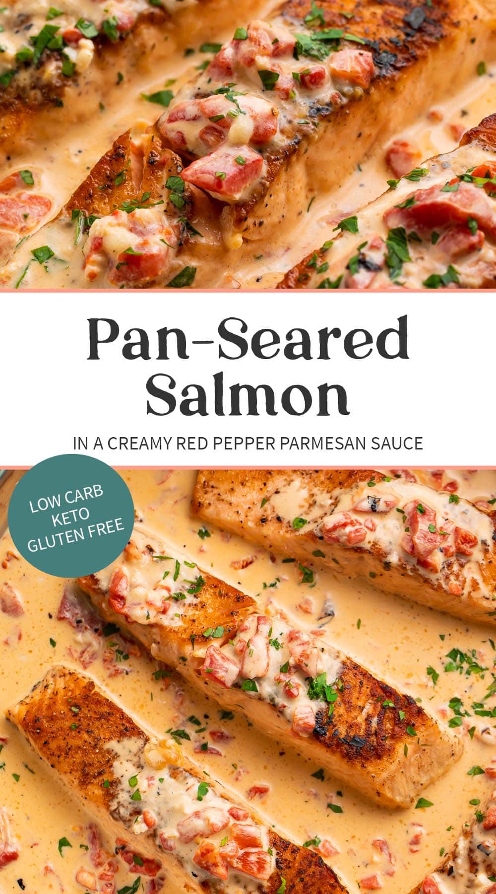 Pan Seared Salmon with a Red Pepper Sauce - 40 Aprons